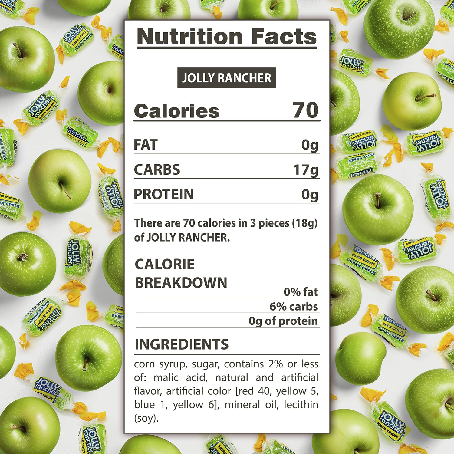 JOLLY RANCHER Hard Candy GREEN APPLE Original Flavor 2 Lb - Bulk Bag ...