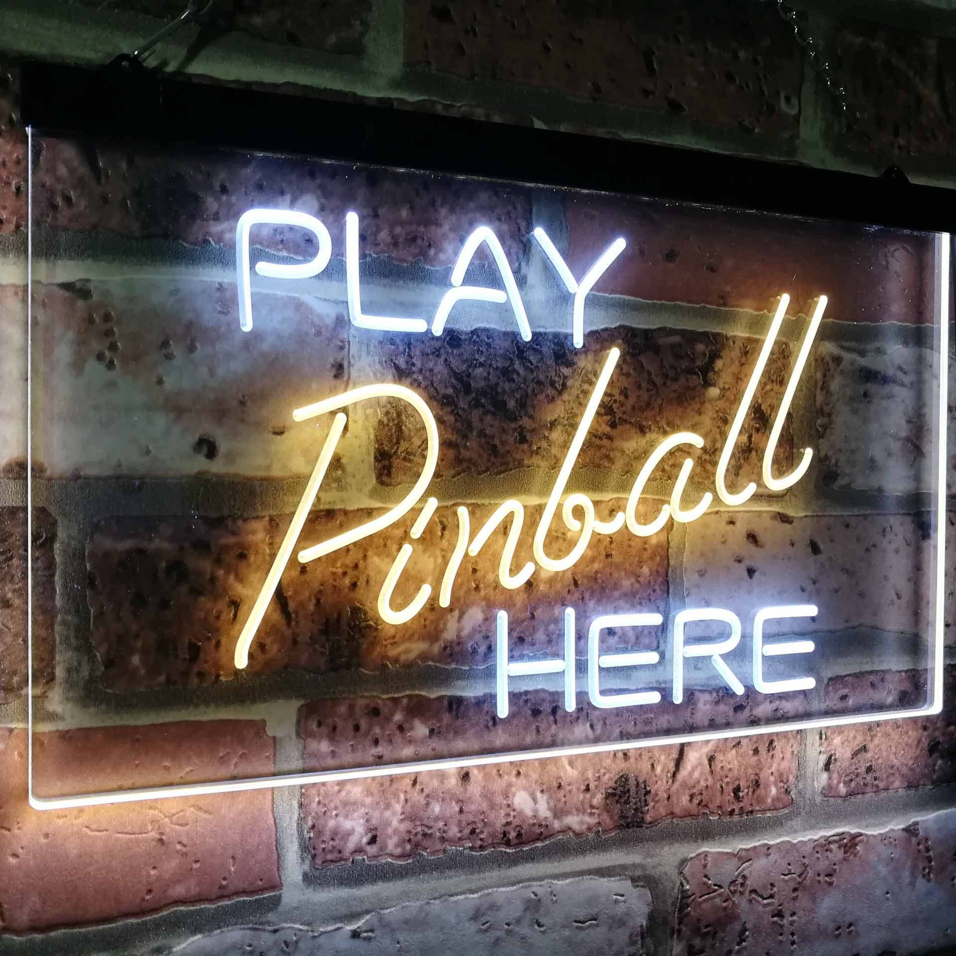 ADVPRO Pinball Room Play Here Display Game Man Cave Décor Dual Color ...