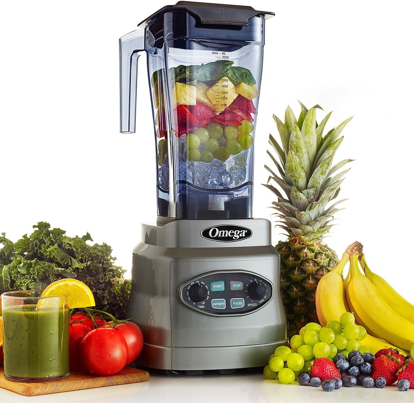 Omega OM7560S 3HP Blender with 64-Ounce BPA Free Container Features 11 ...