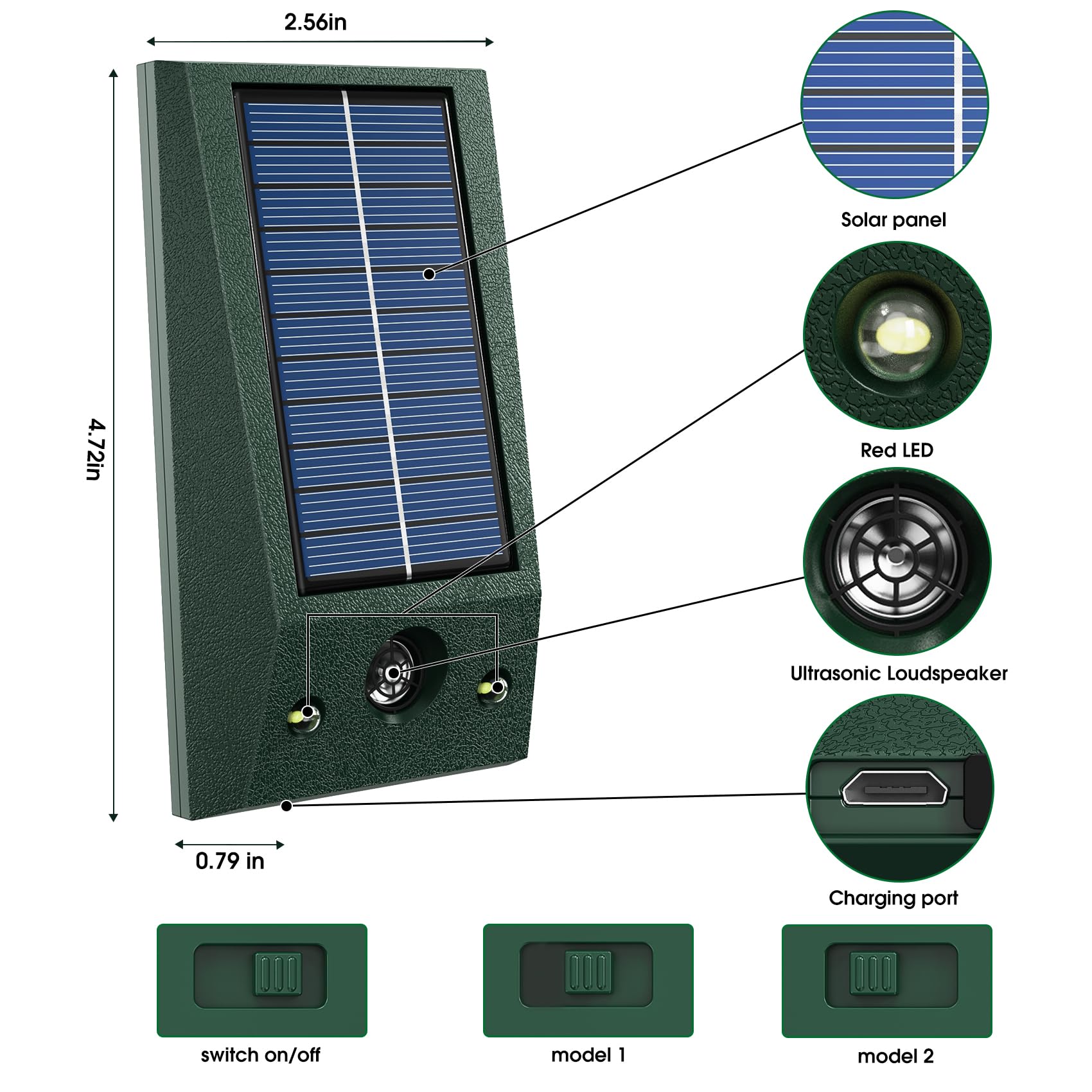 Mua 2 Pack Solar Ultrasonic Animal Repeller Outdoor, Deer Repellent ...