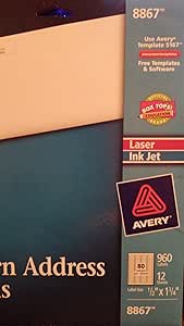 Amazon.com : Avery White Return Address Labels, 12 Sheets, 960 labels ...