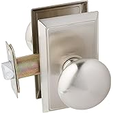 Providence Door Set with Round Brass Knobs Privacy in Antique Brass. Doorsets. - Doorknobs ...