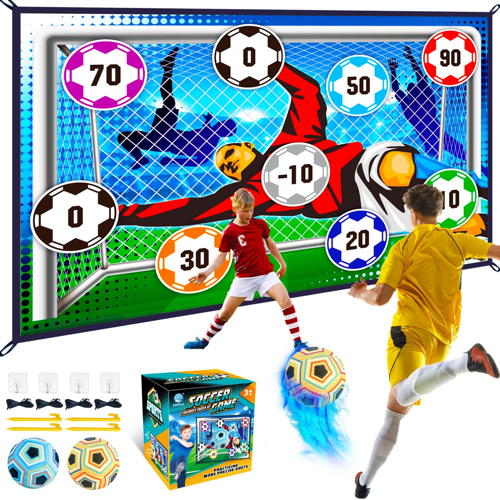 MOONTOY Soccer Ball Game Set for Kids, Indoor Outdoor Backyard Toss ...