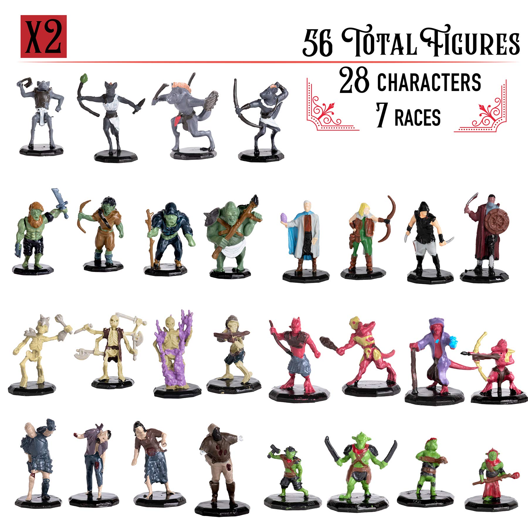 Mua 56 Fantasy Mini Figures- All Unique Designs- 1" Hex-Sized ...