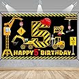 Amazon.com: Construction 5th Birthday Banner Decorations for Boys Kids ...