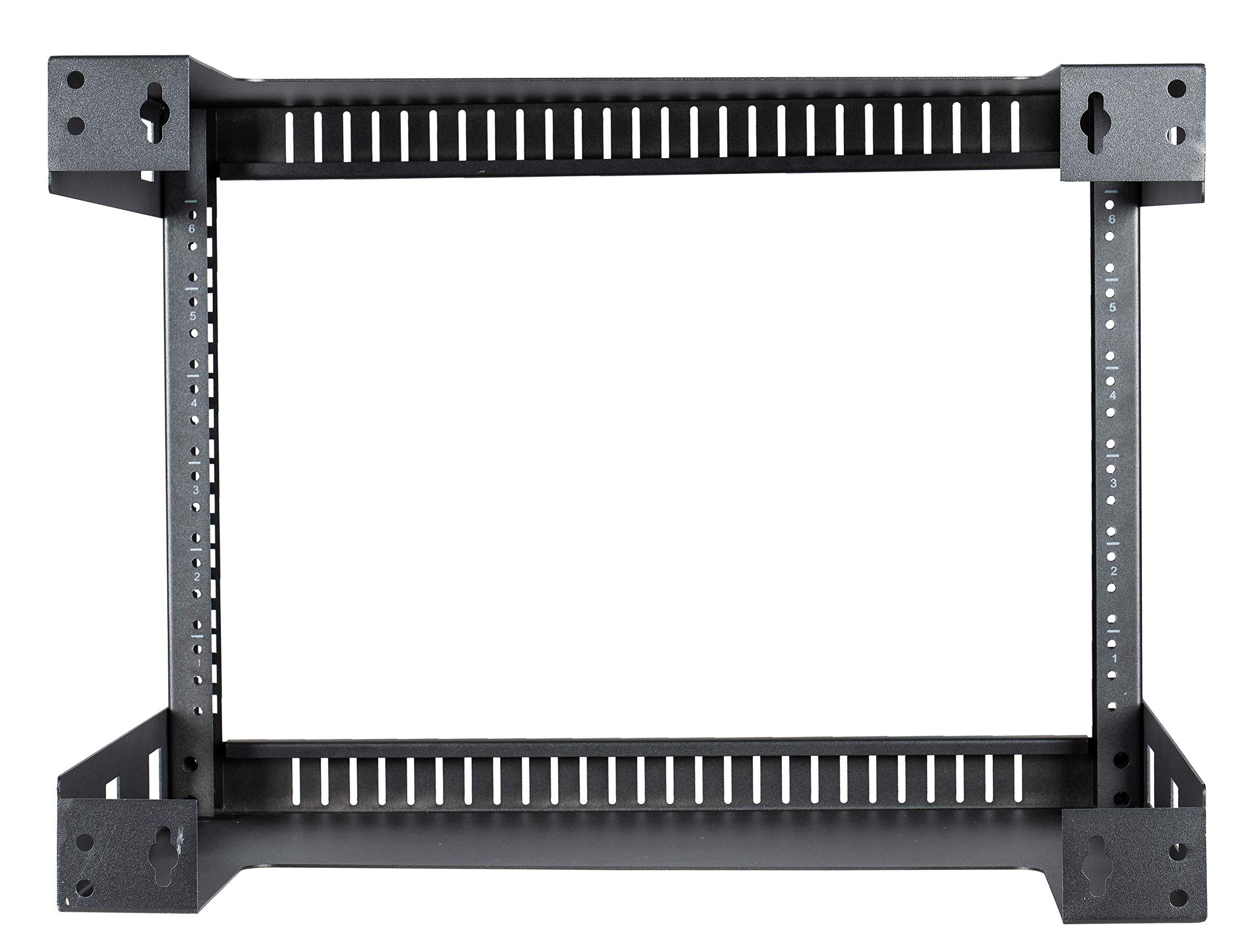 Kenuco Black 6U Wall Mount Open Frame Steel Network Equipment Rack 17. ...
