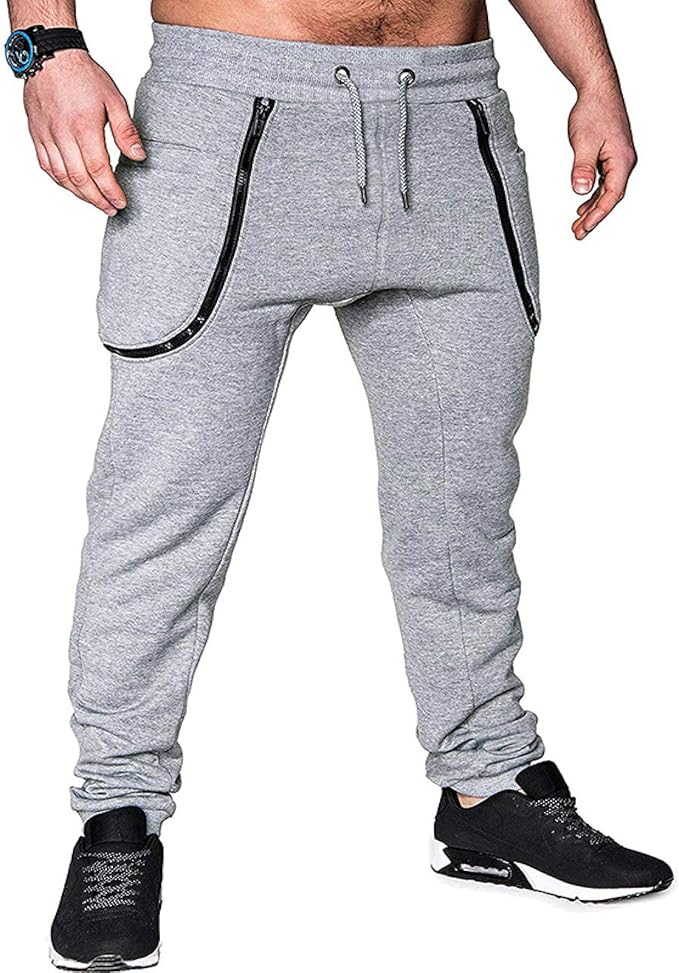 Pantalon Gris à Cordon pour Homme, Pantalon décontracté et Confortable ...