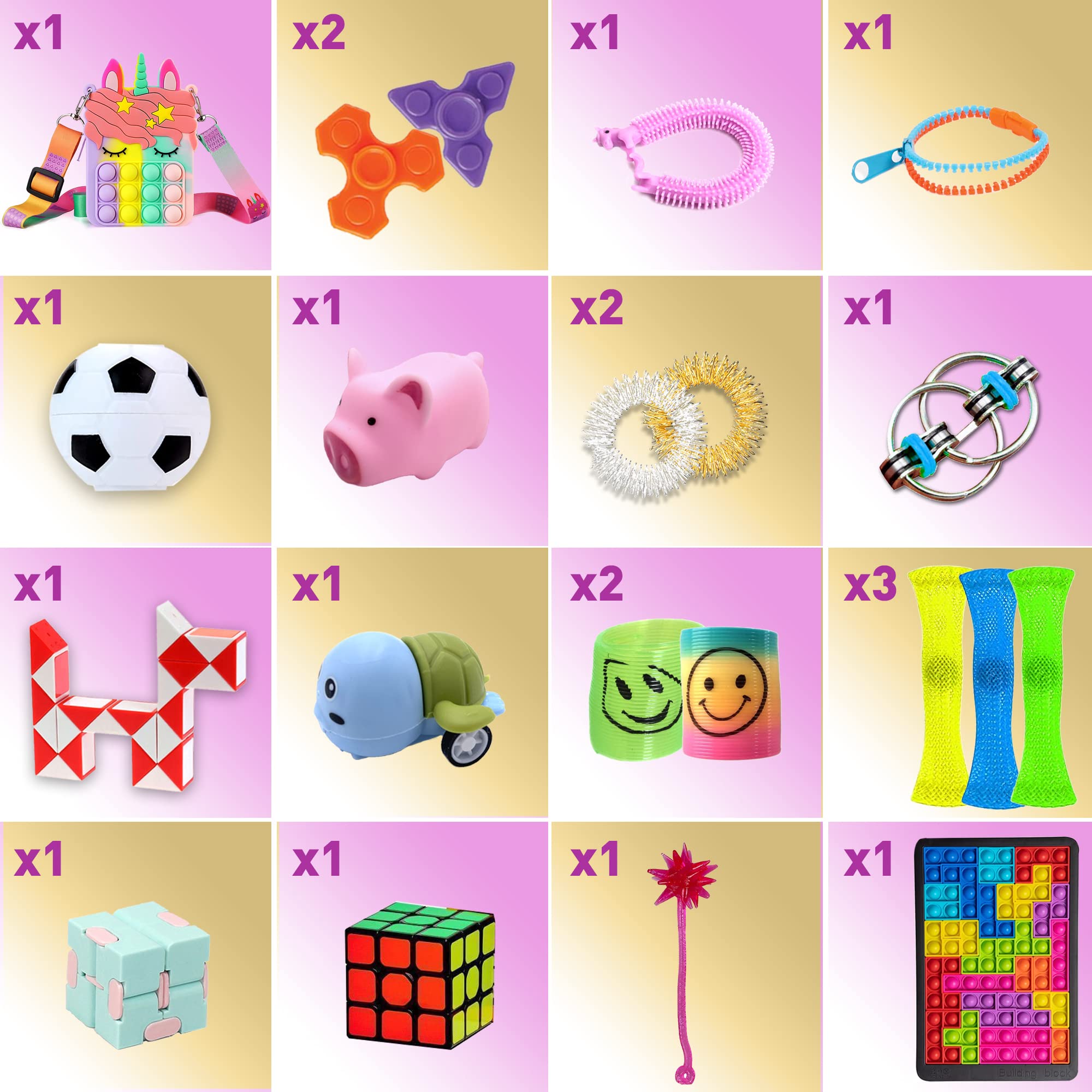 Mua (51 Pcs) Fidget Toys Pack, Popits Fidgets Set for Classroom Prizes and Party Favors, Sensory ...