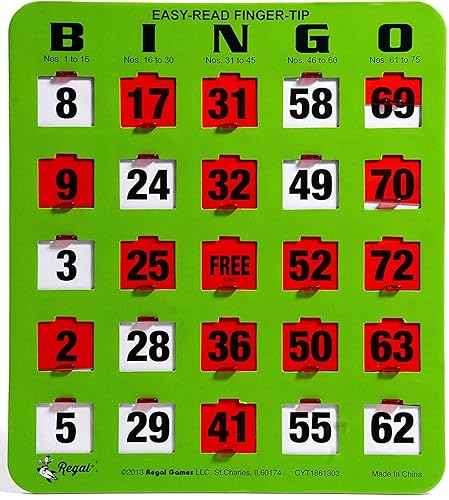 Regal Bingo Bulk Bingo Cards with Sliding Windows - Reusable Large ...