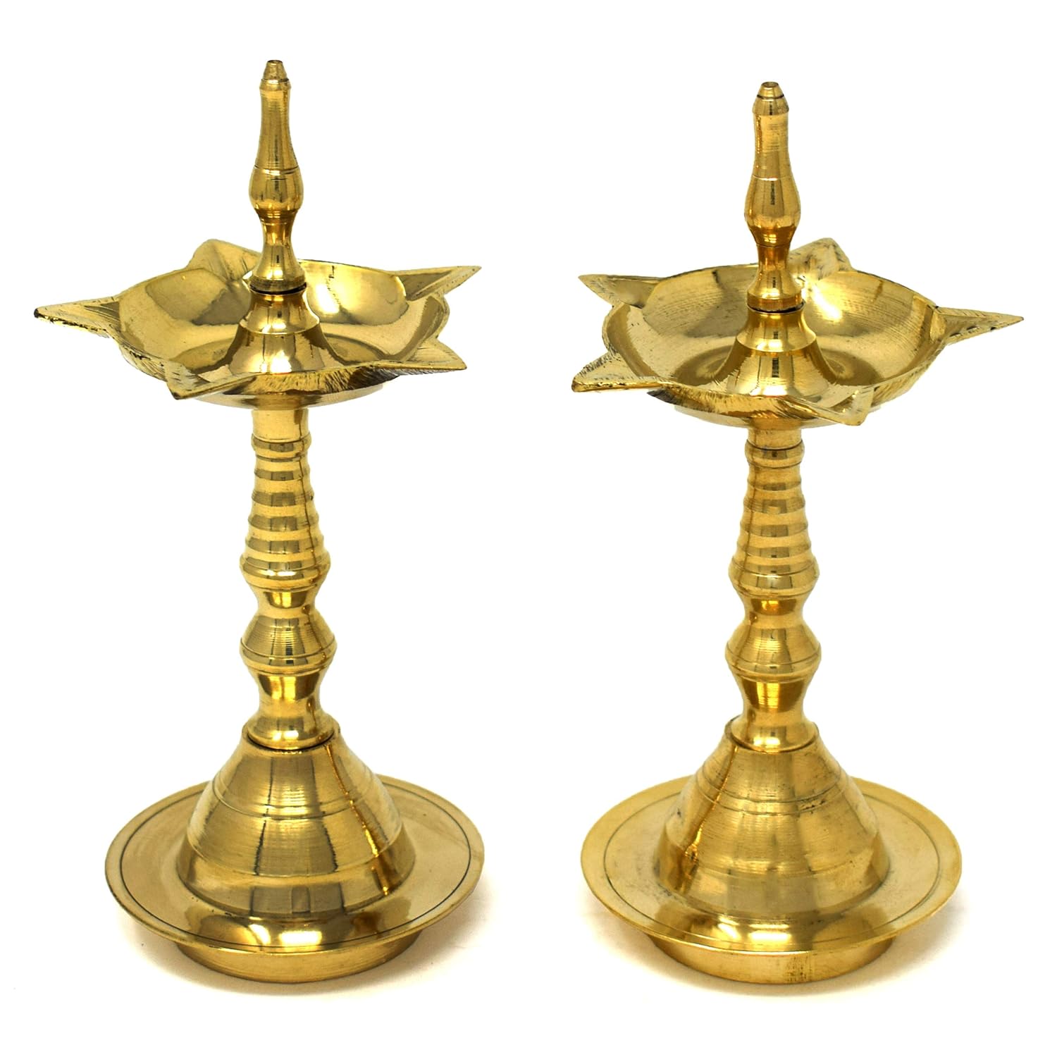 Buy Hashcart Metal Brass Puja Oil Diya Lamp Deepak Pooja Article Kerala ...