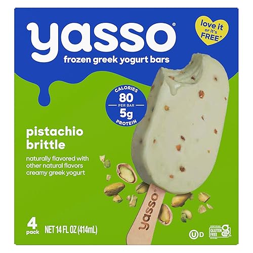 Yasso Frozen Greek Yogurt Bars Pistachio Brittle 4 Count for a, 14 OZ ...