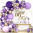 Amazon.com: ALL-IN-1 Purple and Gold Balloon Arch & Garland Kit – Small ...