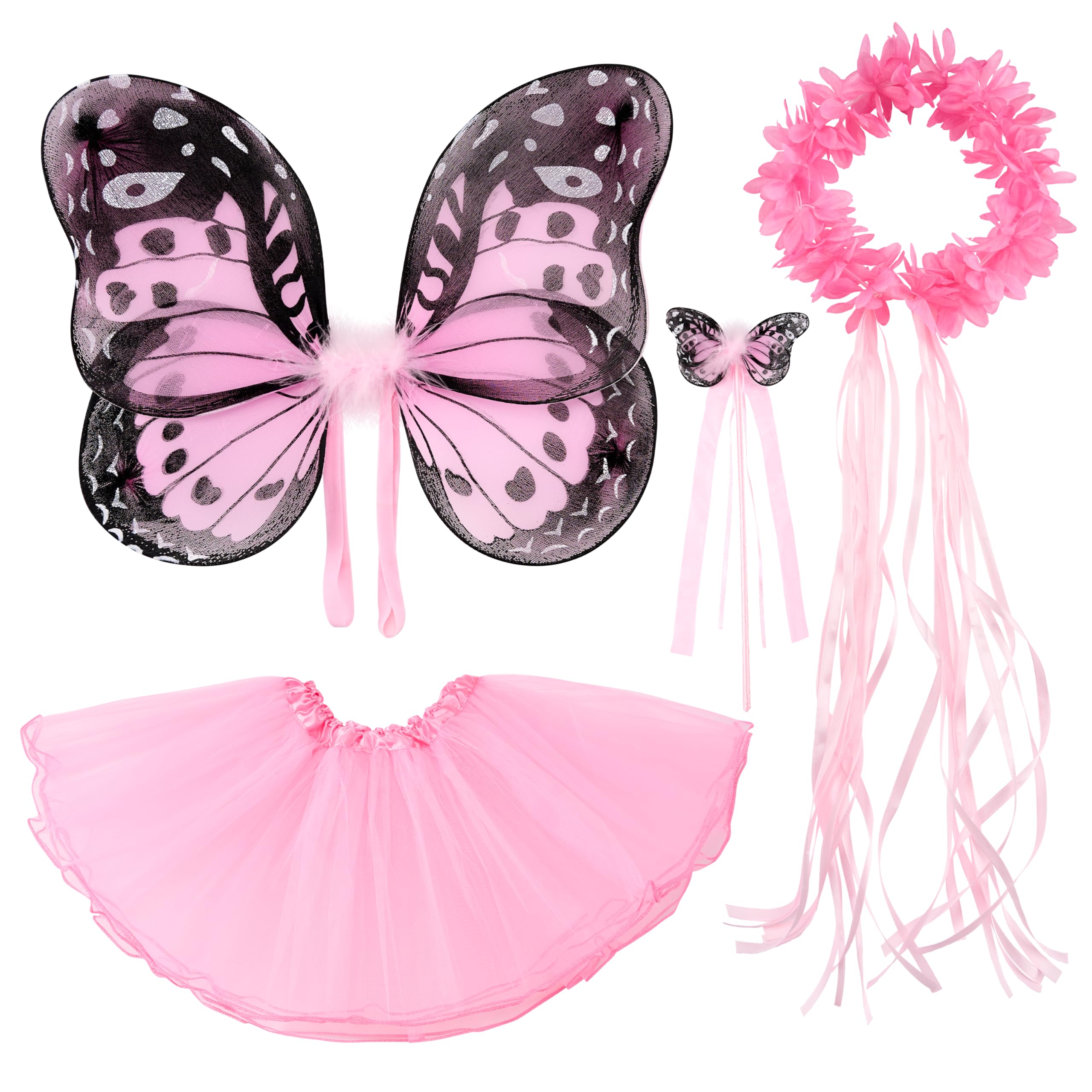 Spooktacular Creations Pink Fairy Costume Set with Tutu Skirt, Wings ...