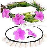 Amazon.com: KorViSHOW Hawaiian Leis Flower Crown - Tropical Floral ...