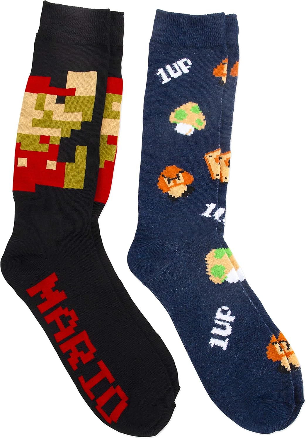 Nintendo Super Mario Men's and Big Boys 2 Pk Crew Socks at Amazon Men’s ...