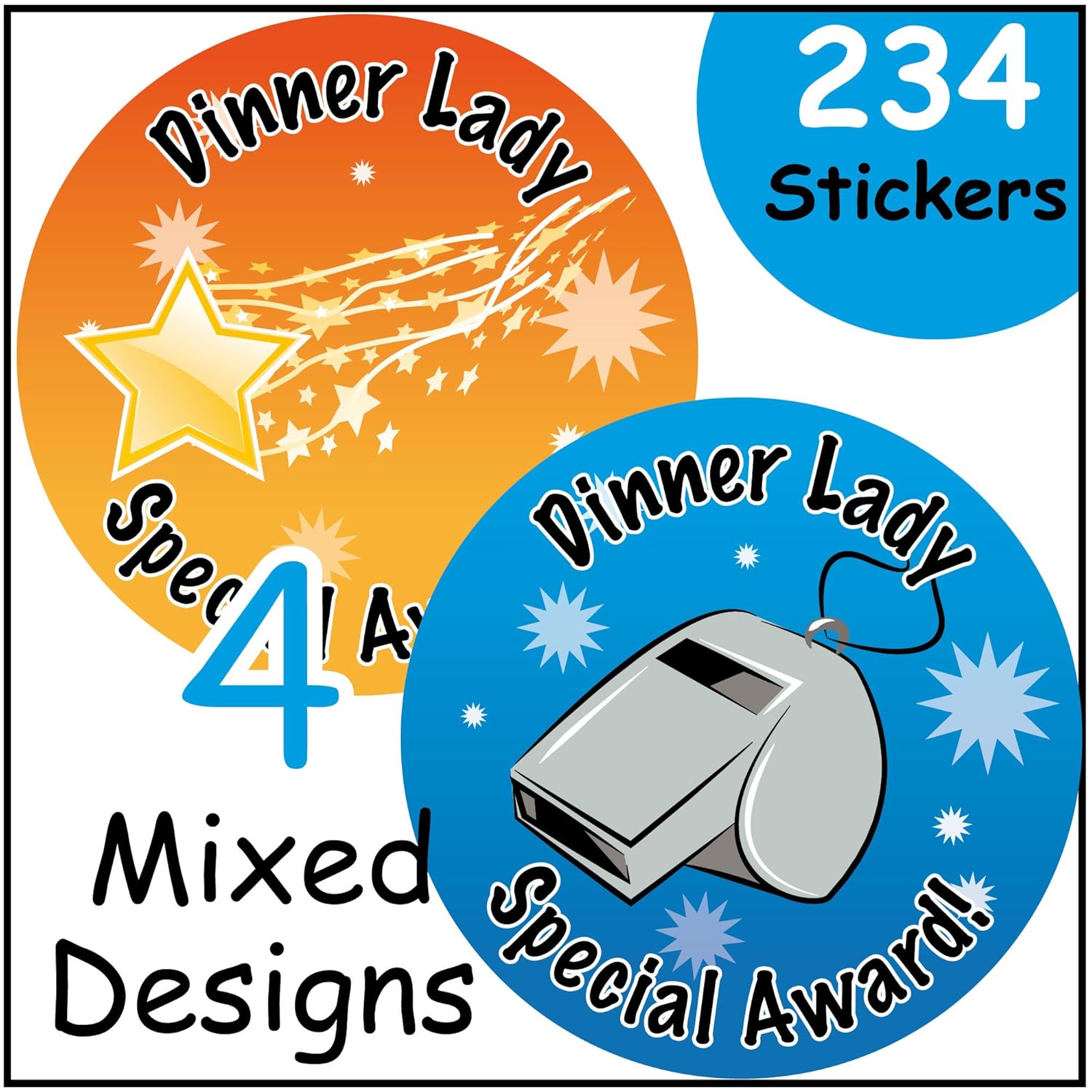 234 Dinner Lady Award Themed Reward Stickers: Amazon.co.uk: Office Products