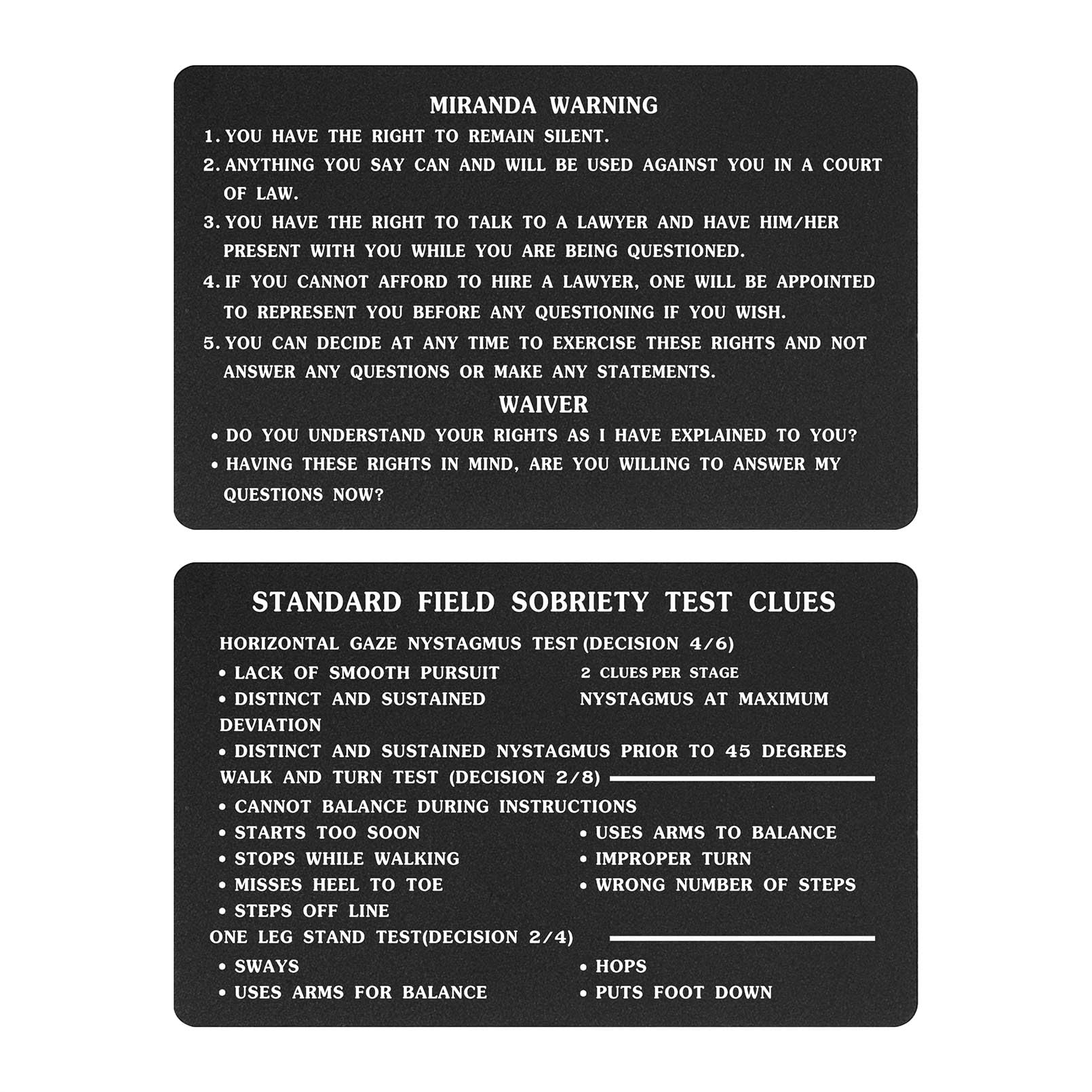 Mua TGCNQ Miranda Warning Card - Miranda Rights Card Metal - Engraved ...