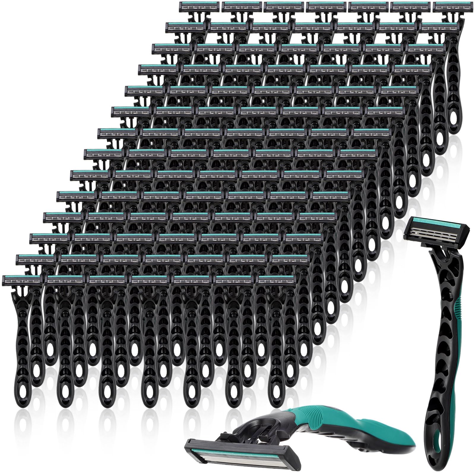 Leriton 100 Pcs Men's Disposable Razors Bulk 3 Blade Men Razors for ...