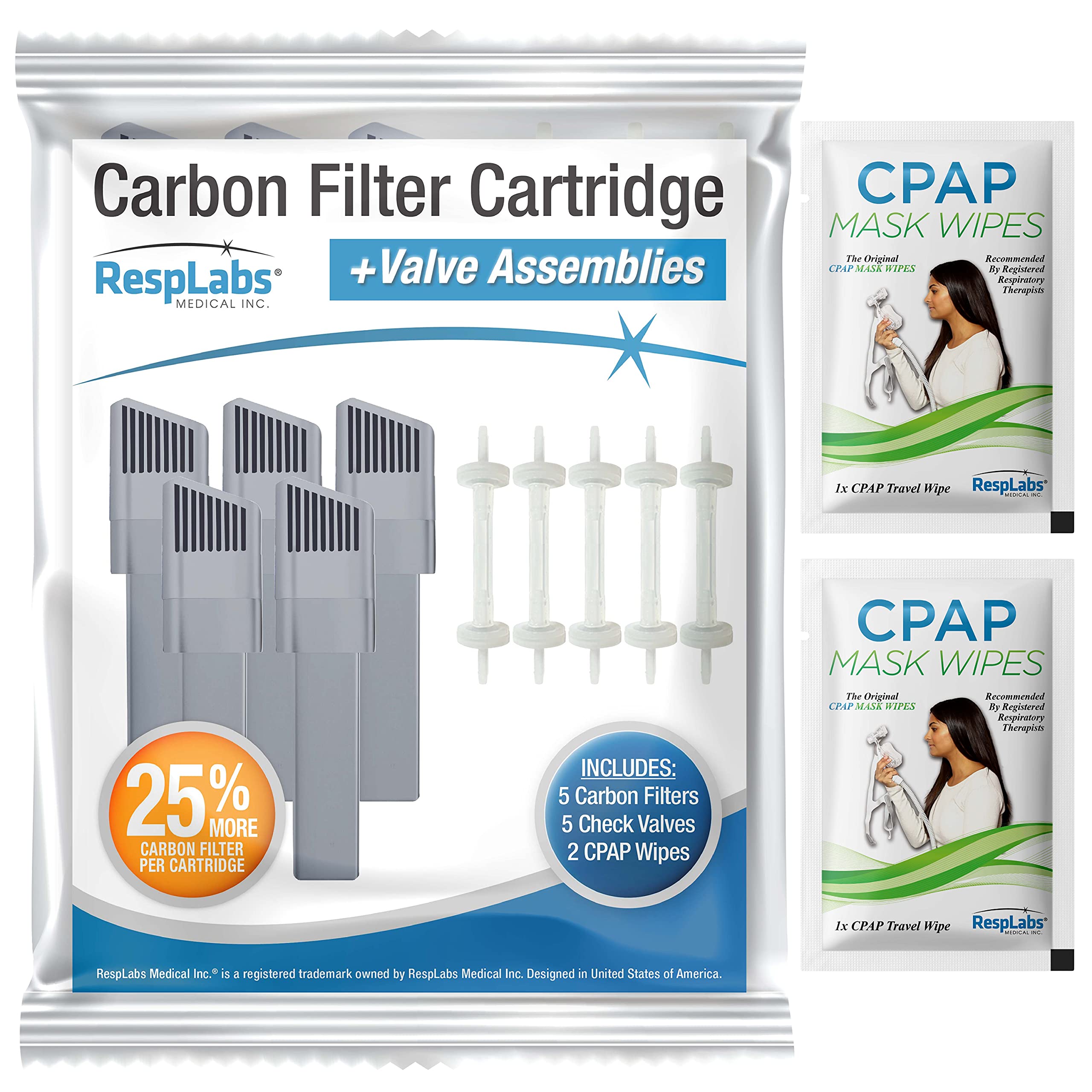 Buy resplabs Carbon Cartridge Filter Kit with Check Valve Assembly (5 ...
