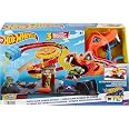 Amazon.com: Hot Wheels City Toy Car Track Set, Pizza Slam Cobra Attack ...