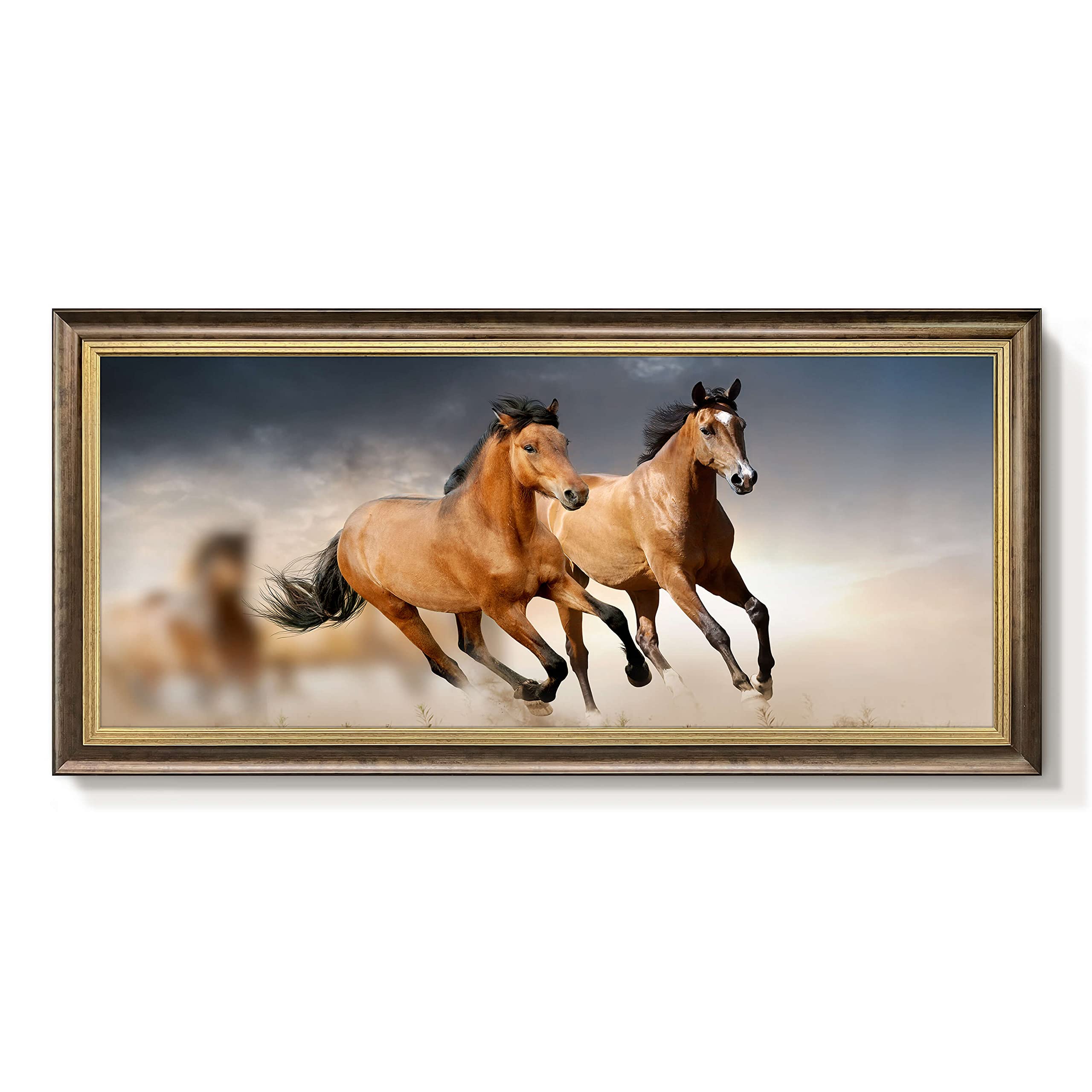 Rustic Horses Wall Art Decor: The Large Western Farm Equine Canvas ...