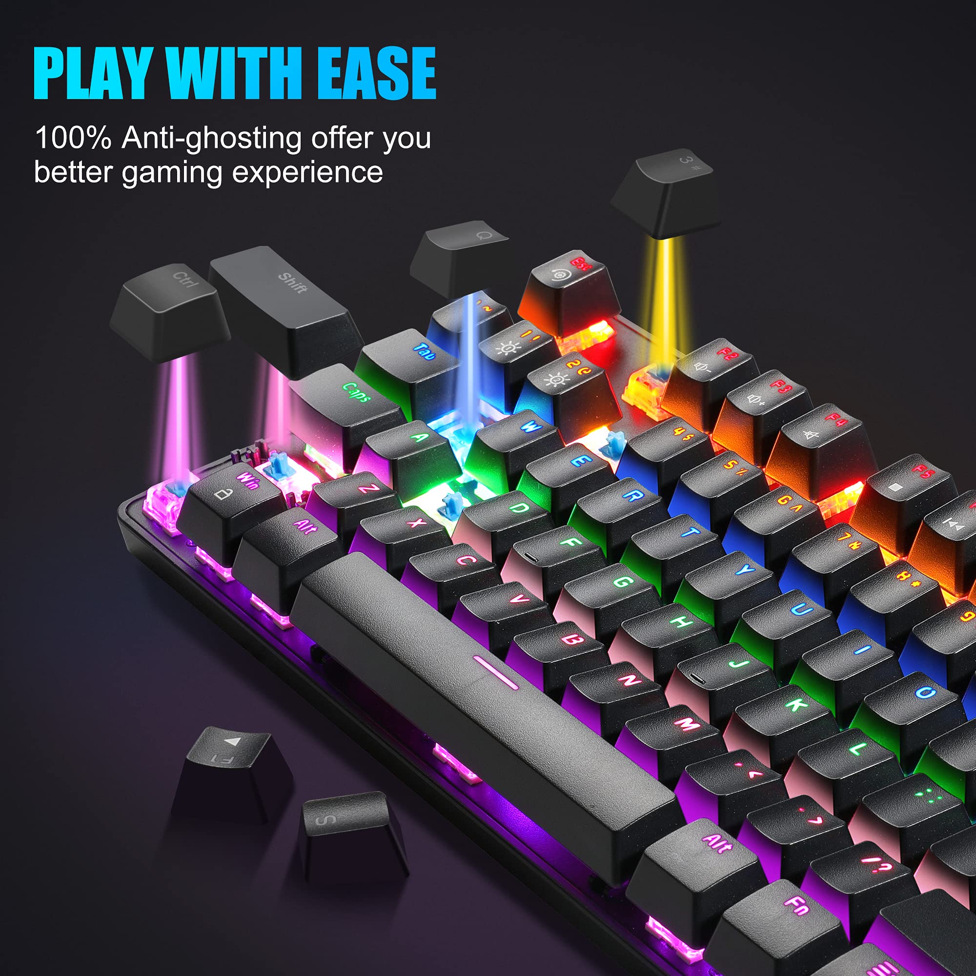 Mua MageGee Mechanical Gaming Keyboard, Storm Rainbow Backlit Ultra ...