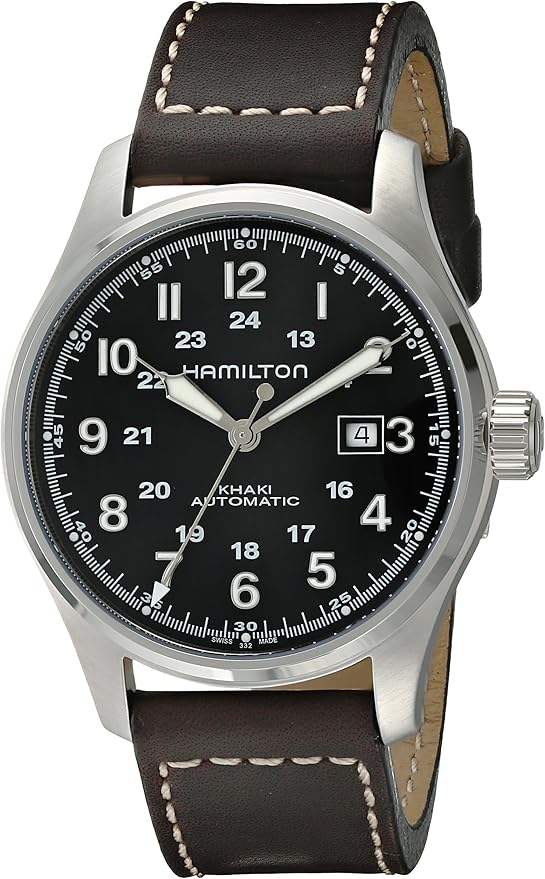 Hamilton Herren Analog Automatik Uhr mit Leder Armband H70625533 ...