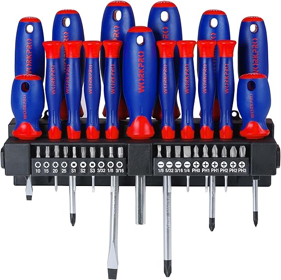 WORKPRO 37-Piece Screwdriver Set, Including Precision Screwdriver Set ...