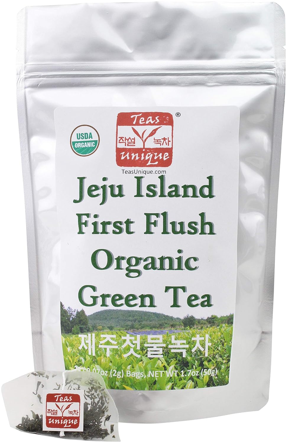 Teas Unique Korean Jeju Island First Flush Organic Green Tea, 25 Tea ...