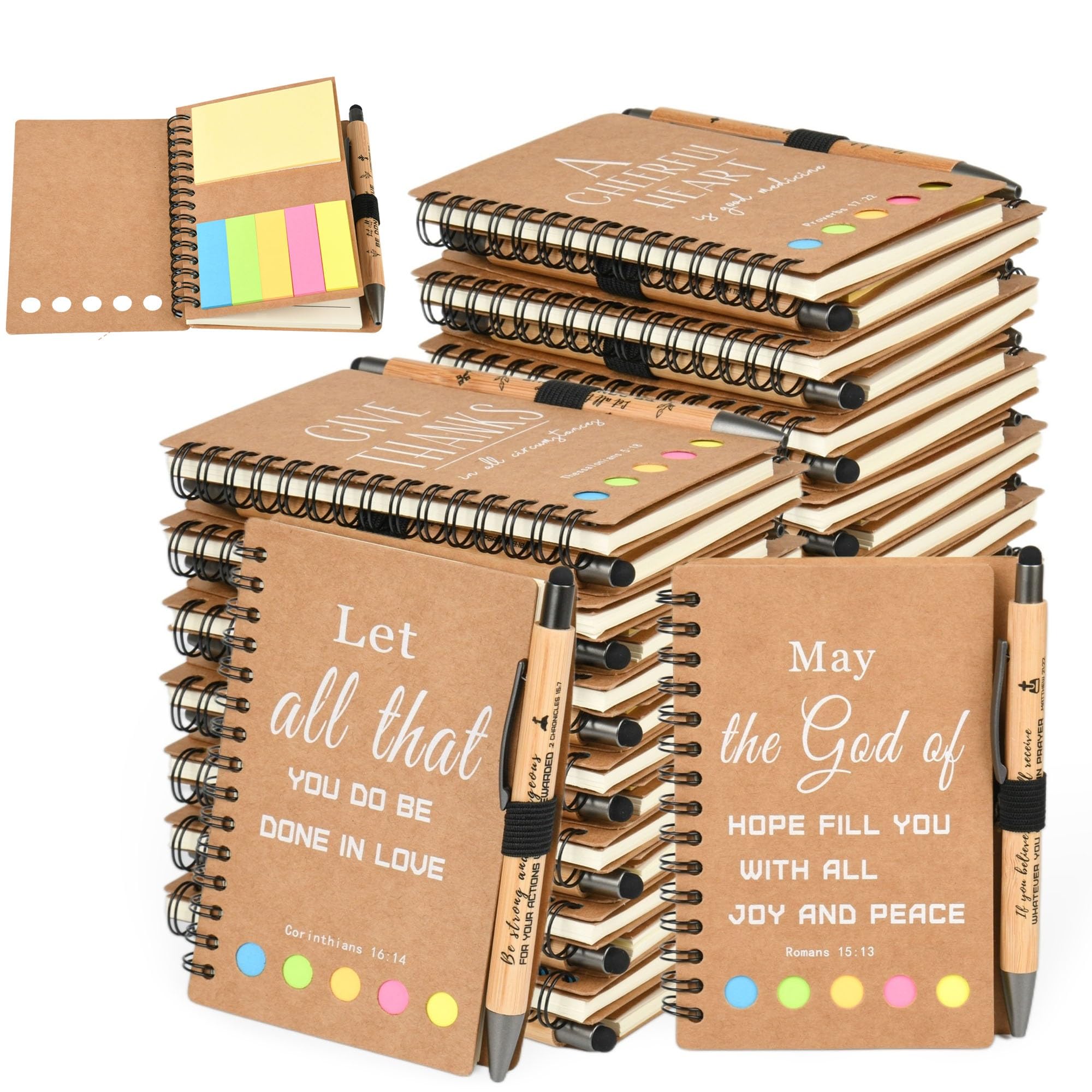 INSADA Christian Gifts Prayer Journal Bulk Notebook with Sticky Notes ...