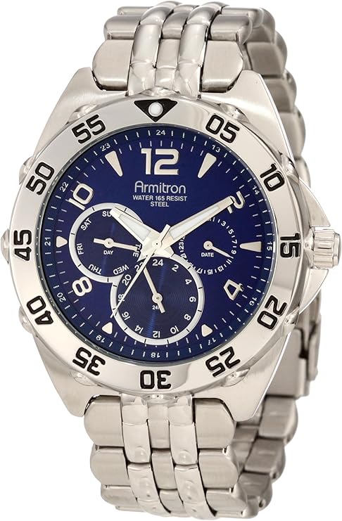 Armitron 204664BLSV Reloj deportivo de acero inoxidable para hombre ...