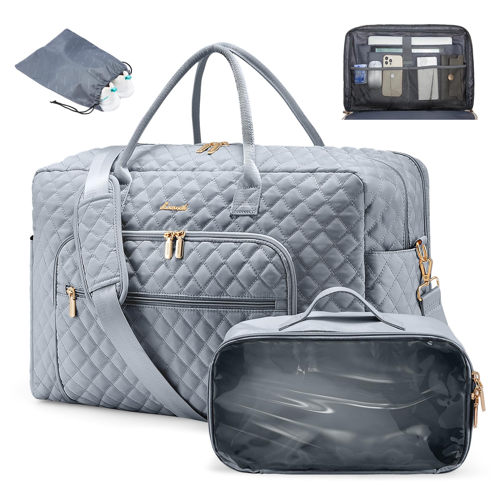 LOVEVOOK Travel Duffle Bag, Weekender Bag for Women with Toiletry Bag ...