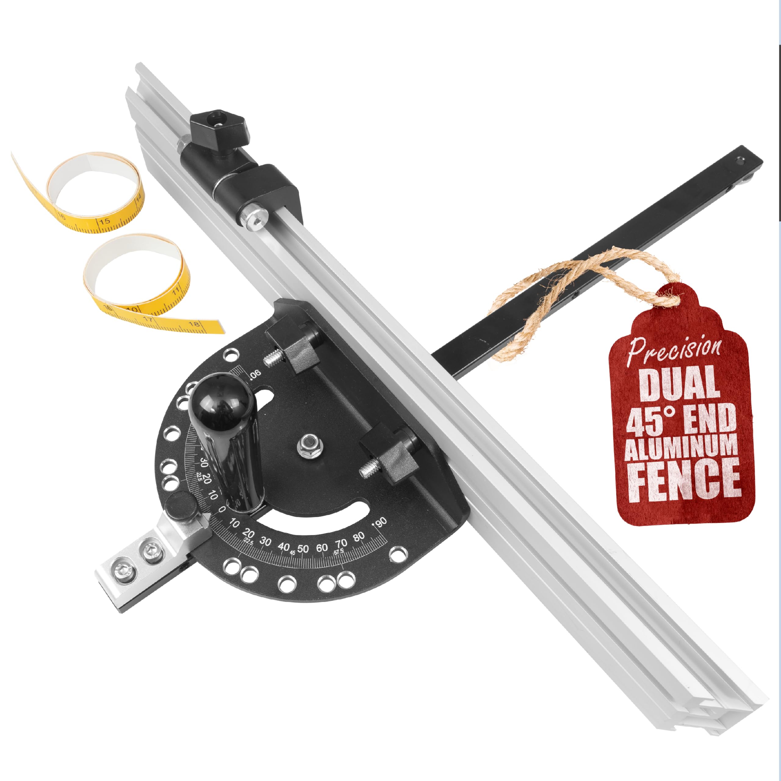 Fulton Precision Miter Gauge with Aluminum Miter Fence with 45 Degree ...