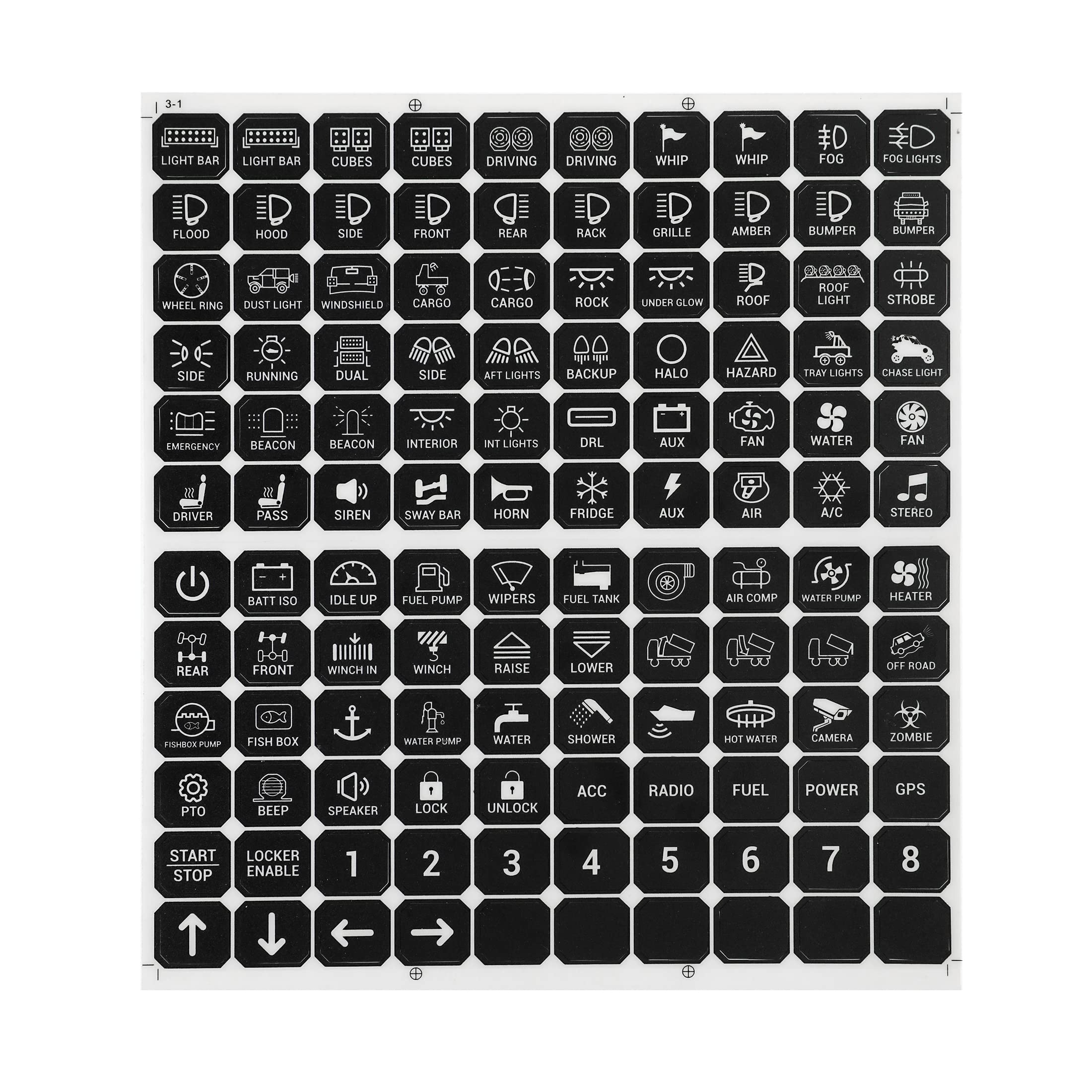Mua Auxbeam Switch Panel Sticker for 6/8 Gang Switch Panel Label Decal ...