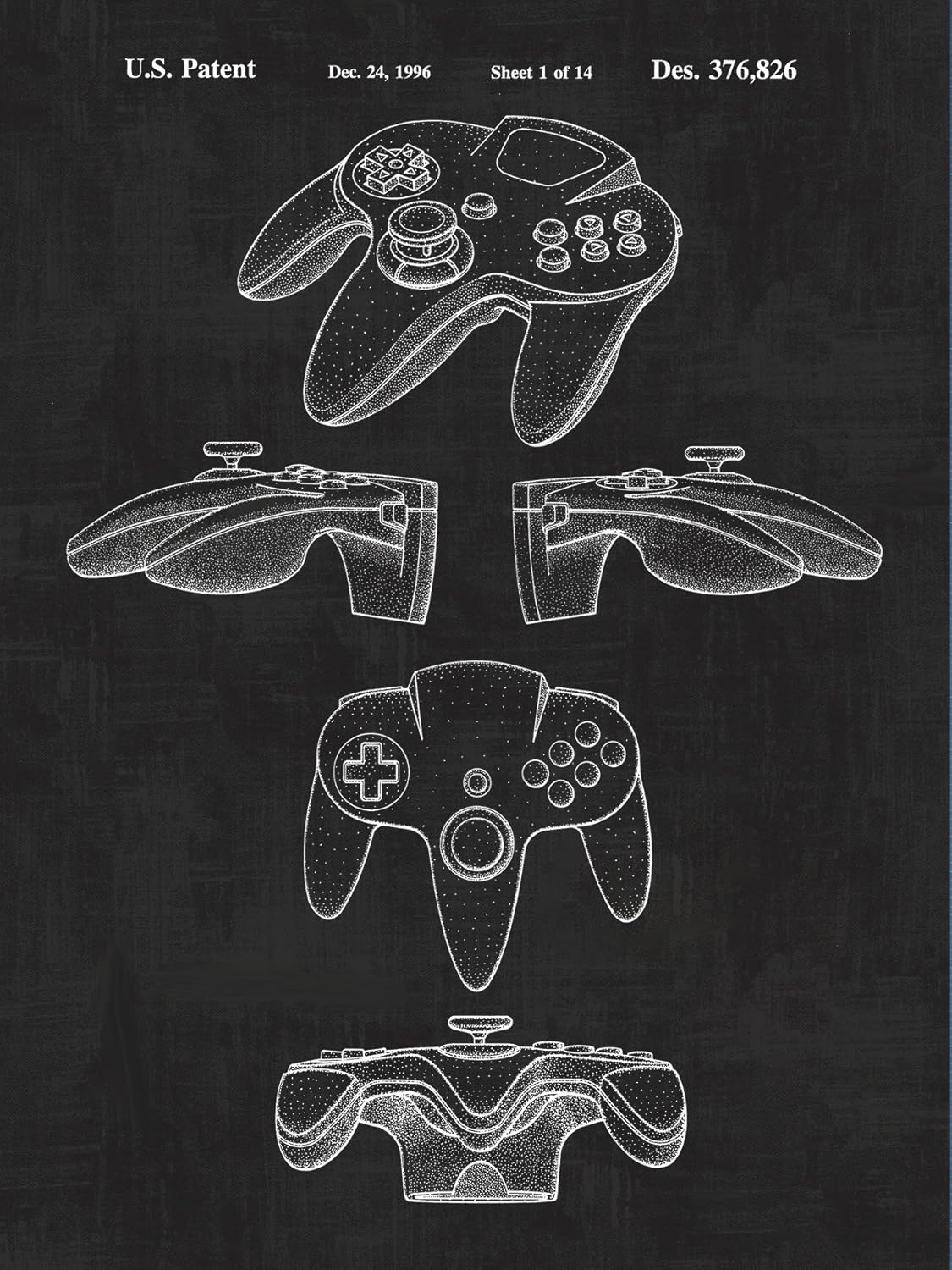 Amazon.com: Nintendo Controller, Video Games, Blueprint Patent, Patent ...