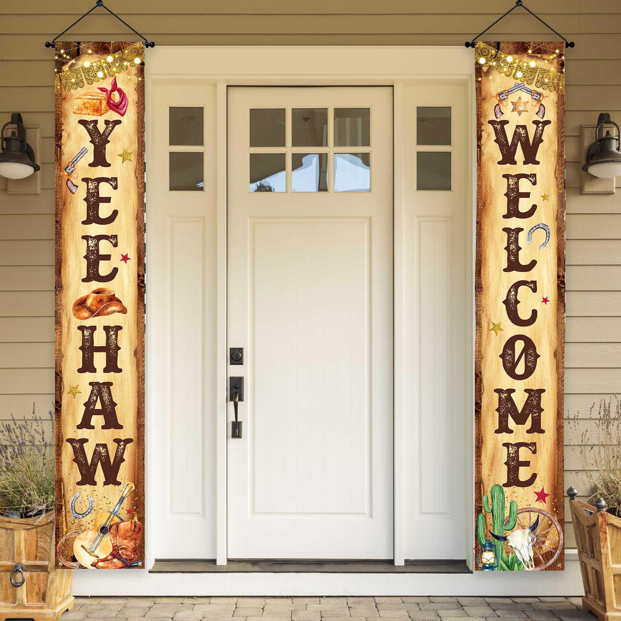 Lofaris Wild West Cowboy Party Porch Banner Yee Haw Welcome Western ...