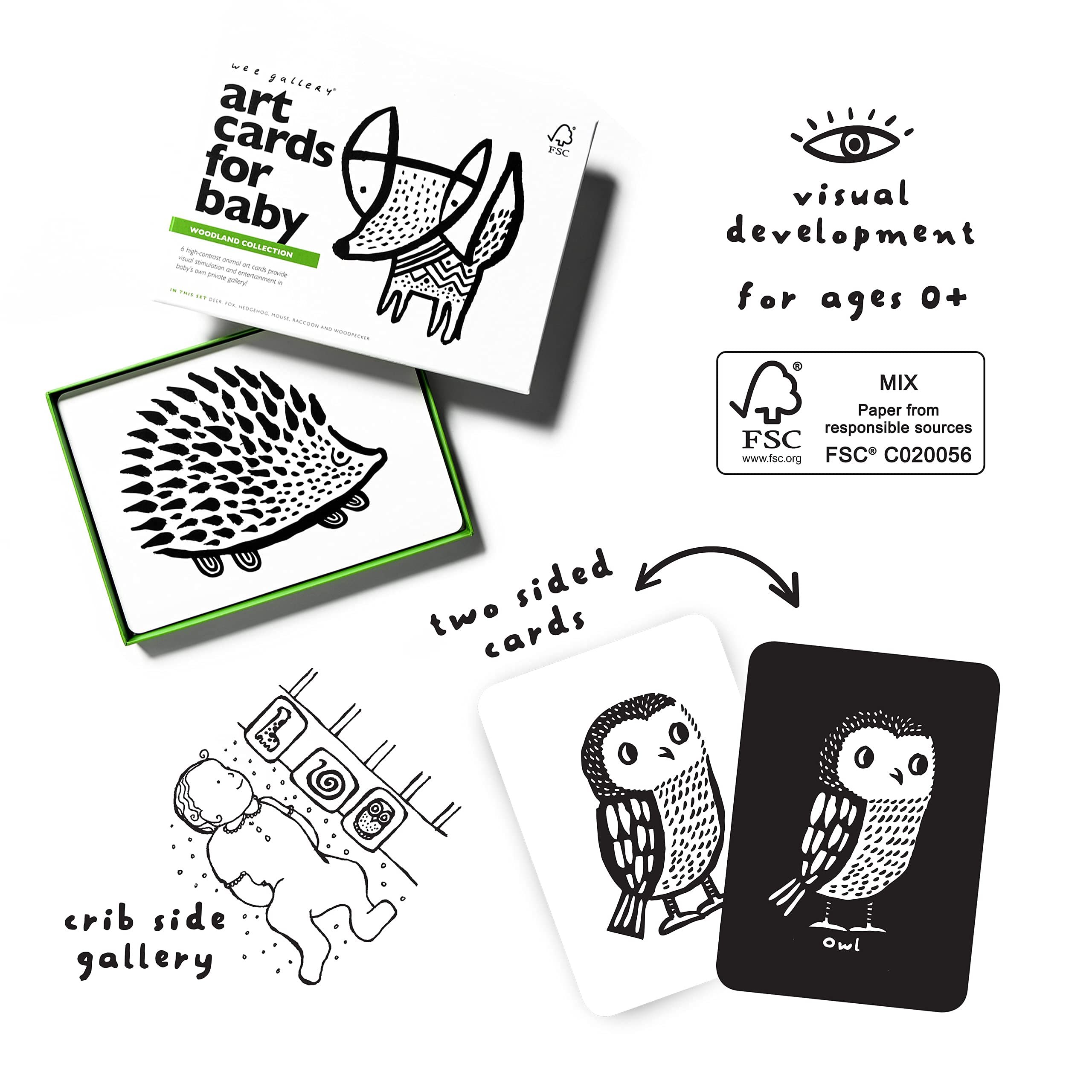 Mua Wee Gallery Black and White Art Flash Cards for Babies, High ...