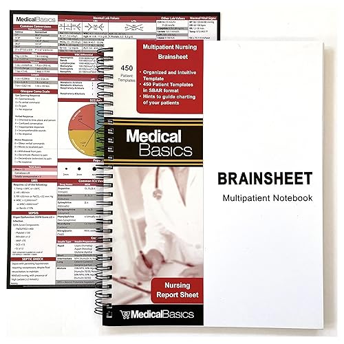 Medical Basics Nursing Brain Sheet Multiple Patient Notebook - Nurse ...