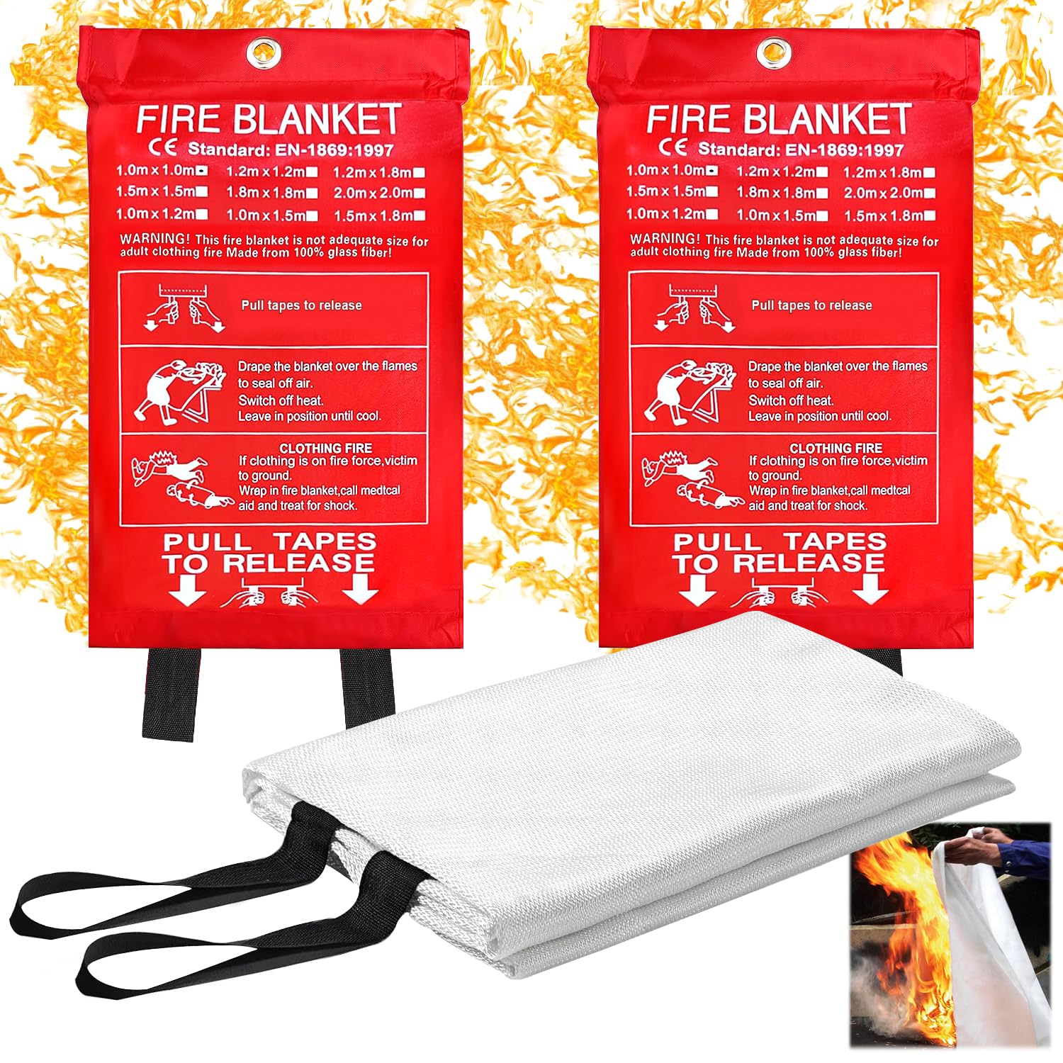 Mua Fire Blanket for Home Safety x2 Fire Suppression Blanket for ...