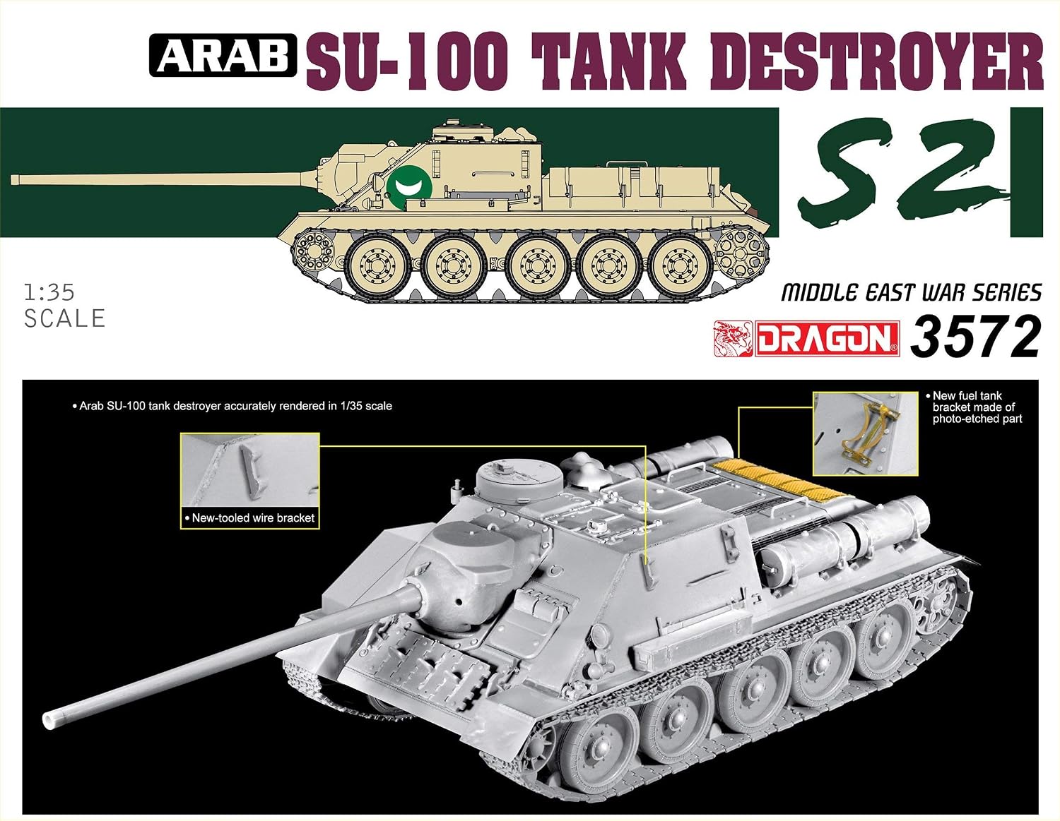 Egyptian Army SU-100 Tank Destroyer Dragon 3572 Russian Egyptian Arabic ...