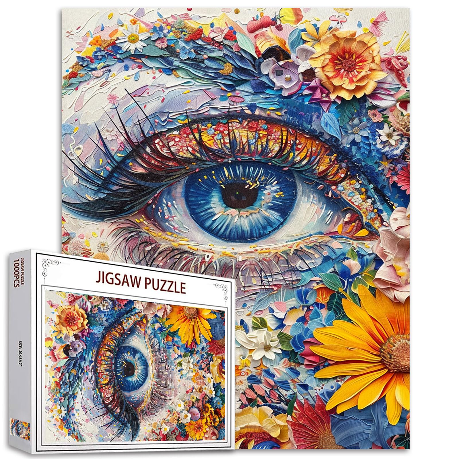 Flower Eyes Jigsaw Puzzle 1000 Pieces Puzzles for Adults,Beautiful ...