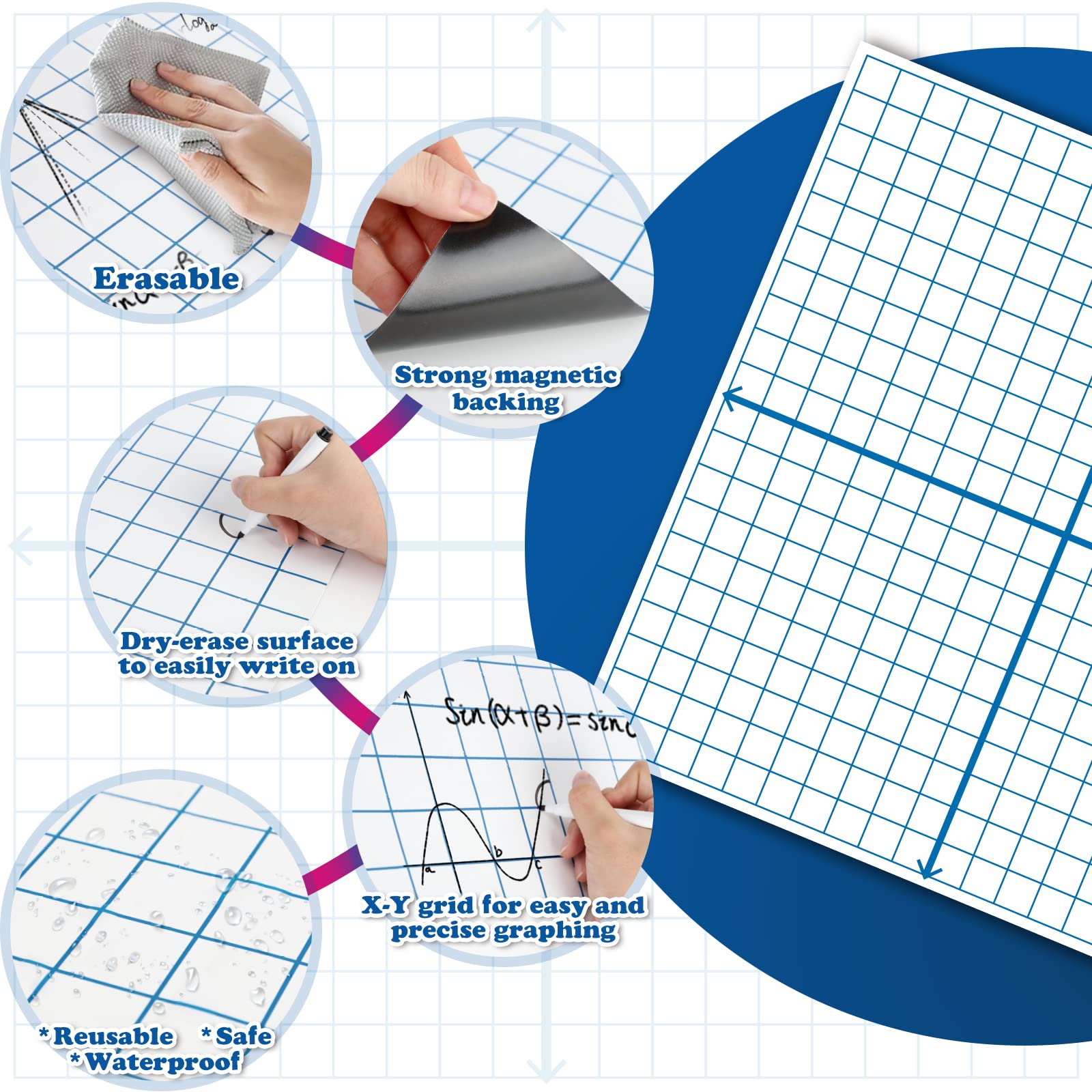 Mua Aizweb Giant Magnetic XY Coordinate Dry Erase Grid,26" x 26" Graph ...
