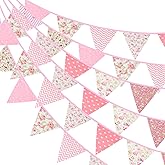 Amazon.com: 32 Feet 36 PCS Lovely Triangle Bunting Flag Banner Pennant ...