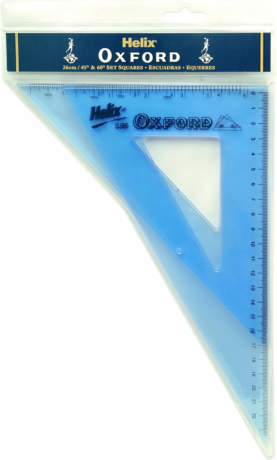 Helix Oxford 26cm 45 and 60 degree Set Squares: Amazon.co.uk: Office ...