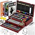 Amazon.com: 200 Piece Deluxe Art Set, Art Supplies with 3 Drawing Pads ...