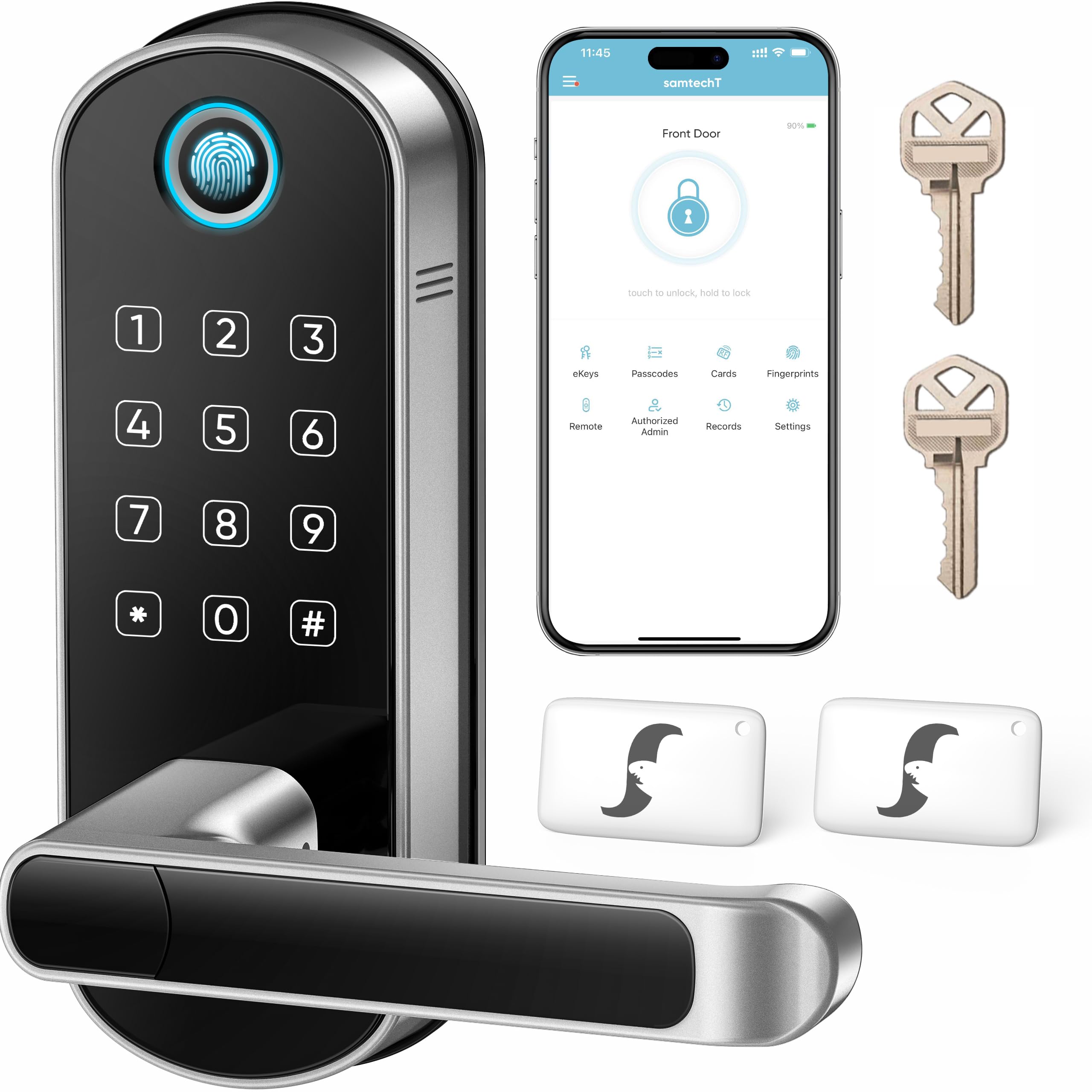 Mua Keyless-Entry Keypad Fingerprint Smart Lock: Digital Door Lock with ...