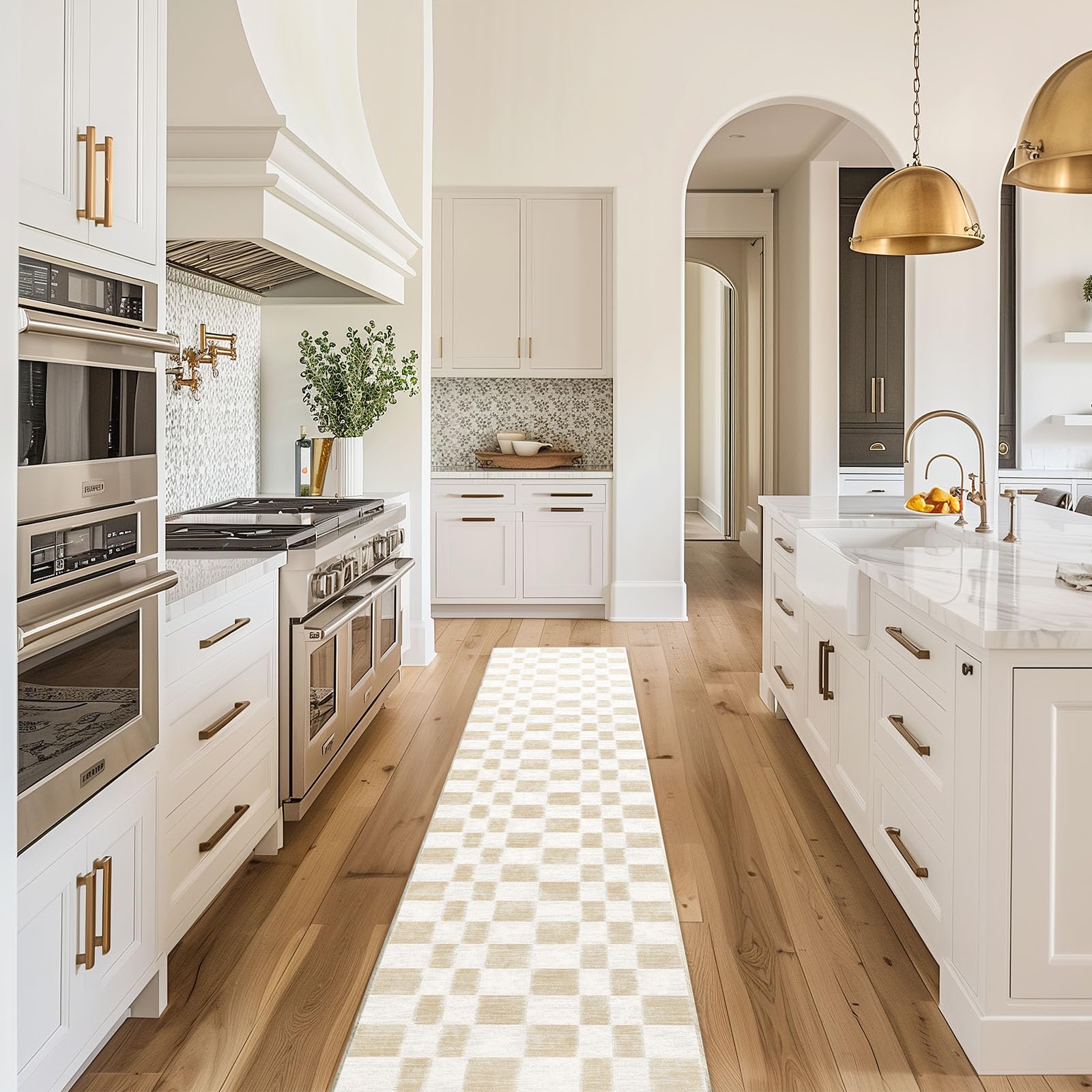 EVERGRACE Checkered Plaid Area Rug 2x10, Soft Fuzzy Faux Wool Rugs ...