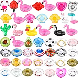 Amazon.com: 48 Pack Inflatable Drink Holders Drink Floaties Beer ...