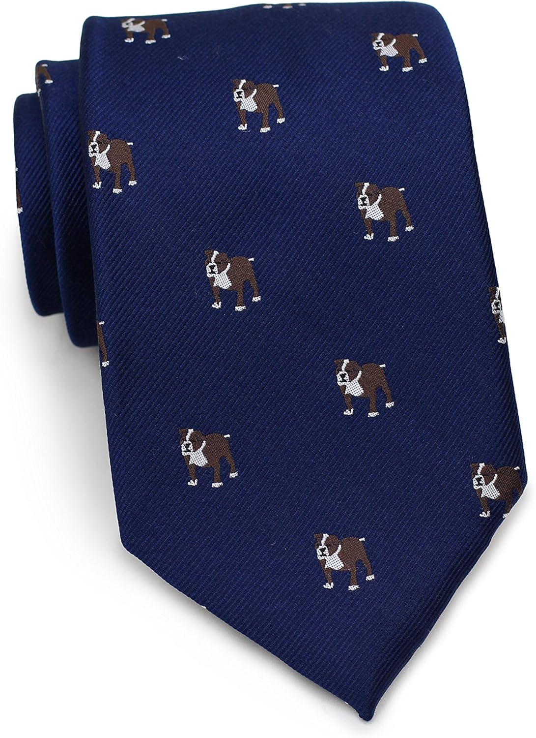 Bows-N-Ties Men's Necktie Bulldog Print Silk Matte Ties 3.1 Inches ...