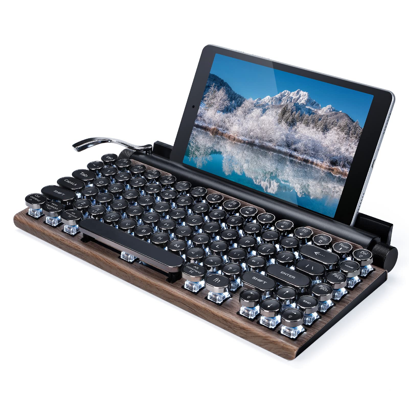 Mua Updated Retro Typewriter Keyboard with White Lighting, Muti-Device ...